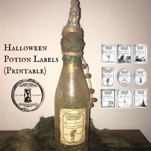 Potion Bottle Labels Halloween Tags Digital Download - Etsy