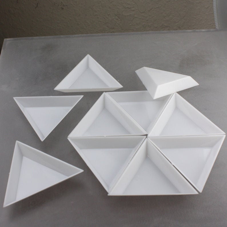 Triangle White Plastic Sorting Trays for Rhinestones Beads - Etsy