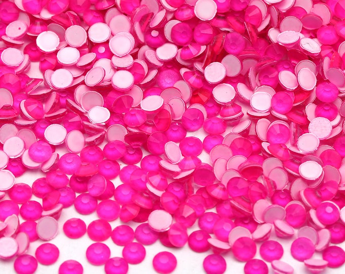Glass Neon Rose Non-hot Fix Rhinestones 1440 Pcs Glass Rhinestones ...