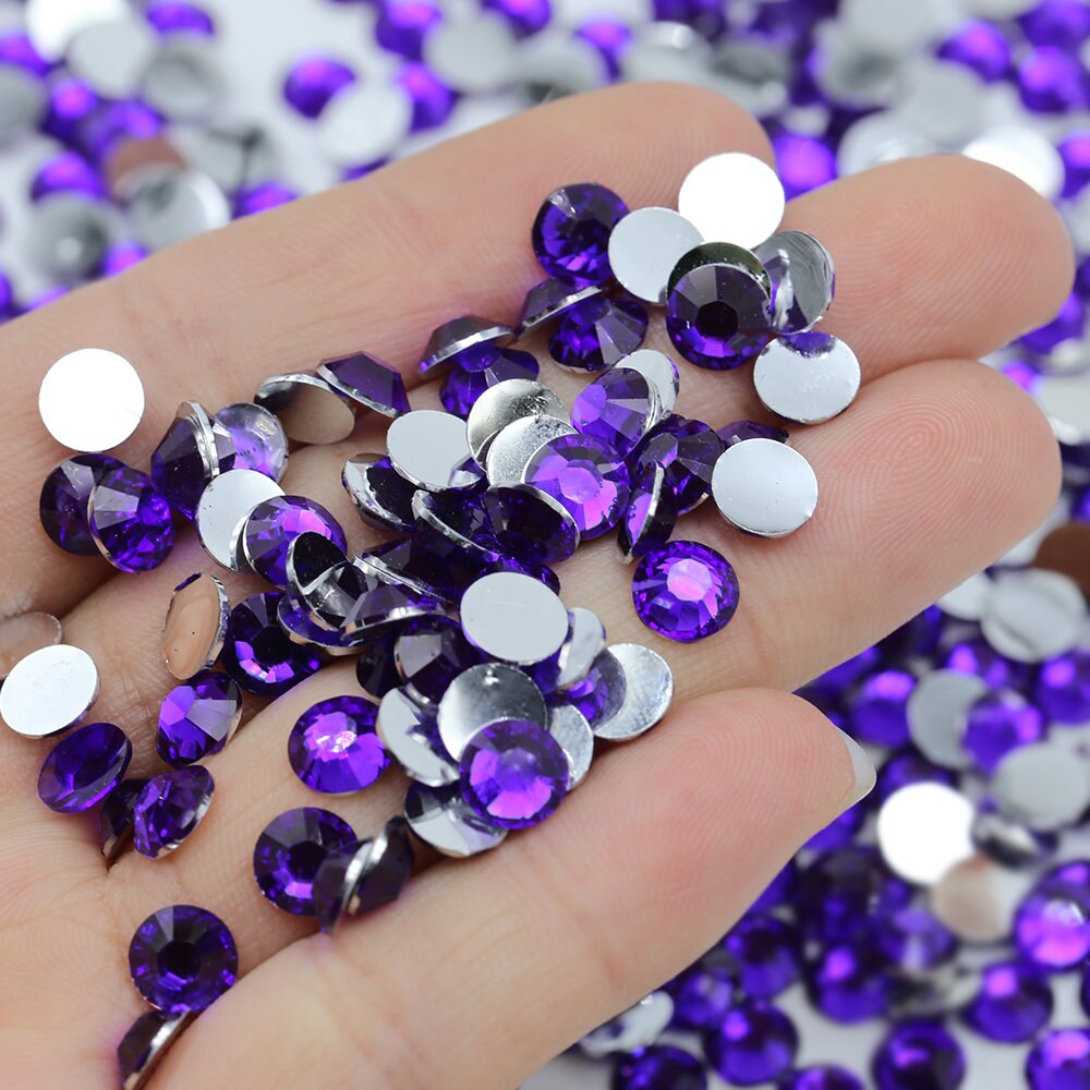 Resin Violet Purple Non-hot Fix Rhinestones 1000 Pcs Resin - Etsy