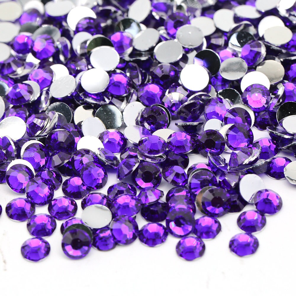 Resin Violet Purple Non-hot Fix Rhinestones 1000 Pcs Resin - Etsy