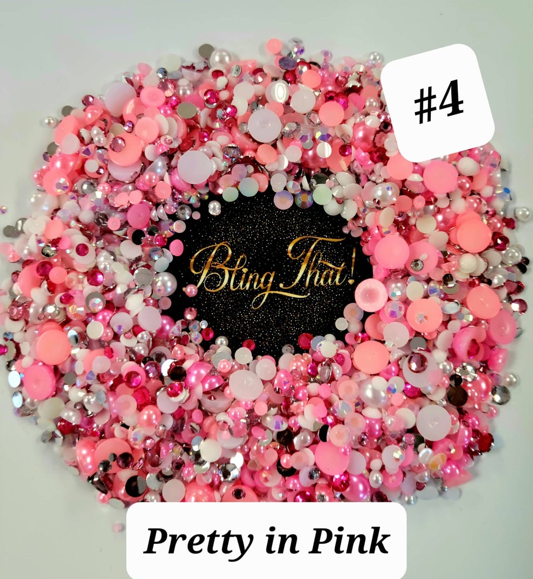 Pretty in Pink 4 Pearl Rhinestone Mix Embellishments Pearl Sizes 3-10mm ...