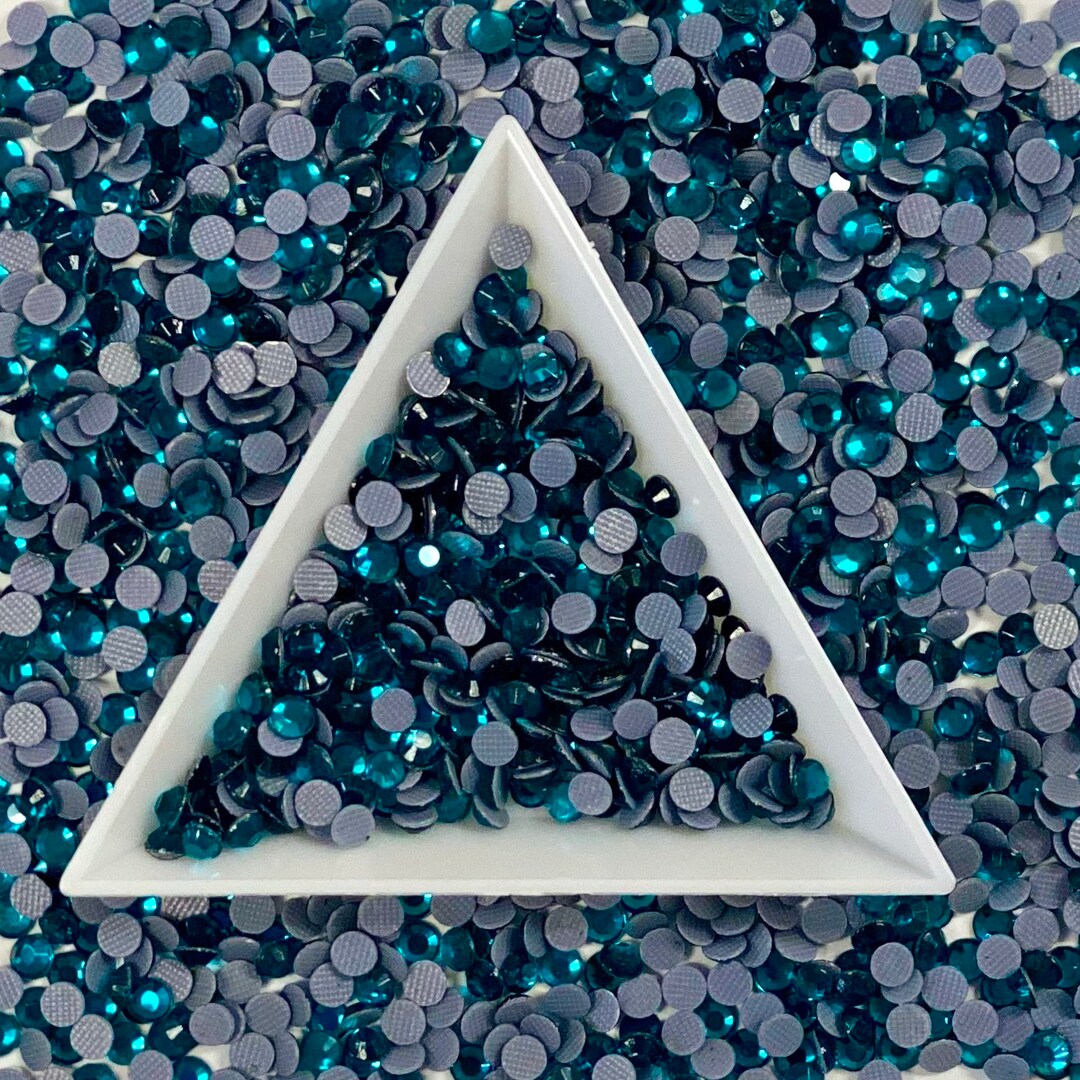 Hot Fix Teal Blue Rhinestones 1440 Pcs Flat Back Iron on 3mm Ss10 4mm ...