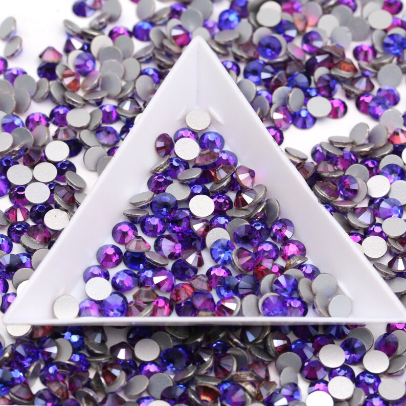 Glass New Purple Non-hot Fix Rhinestones 1440 Pcs Glass | Etsy