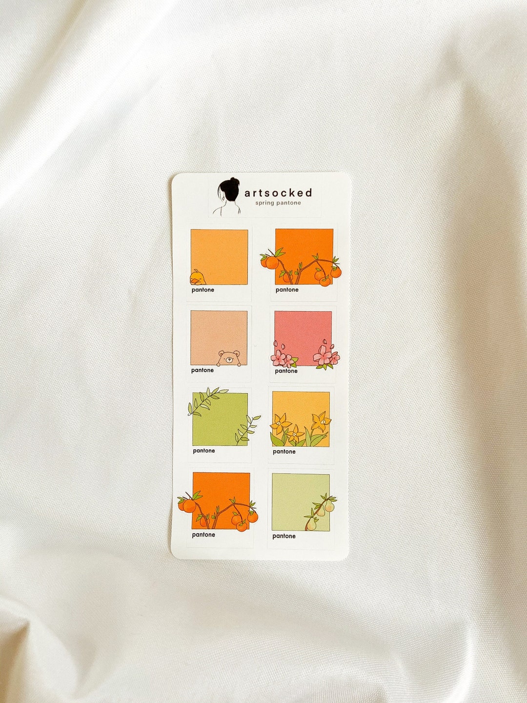 Spring Pantone Sticker Sheet, Cute Aesthetic Floral Stickers, Bullet ...