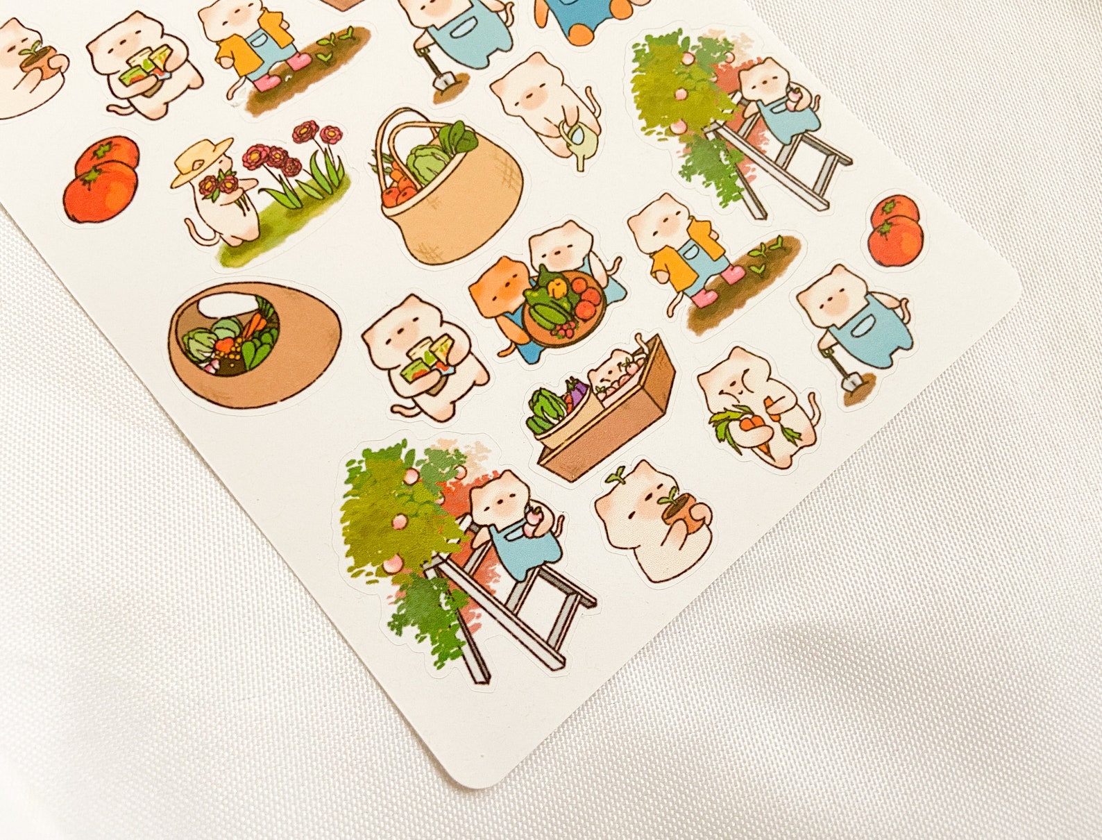 Gardening Cats Sticker Sheet Cute Aesthetic Garden Stickers - Etsy