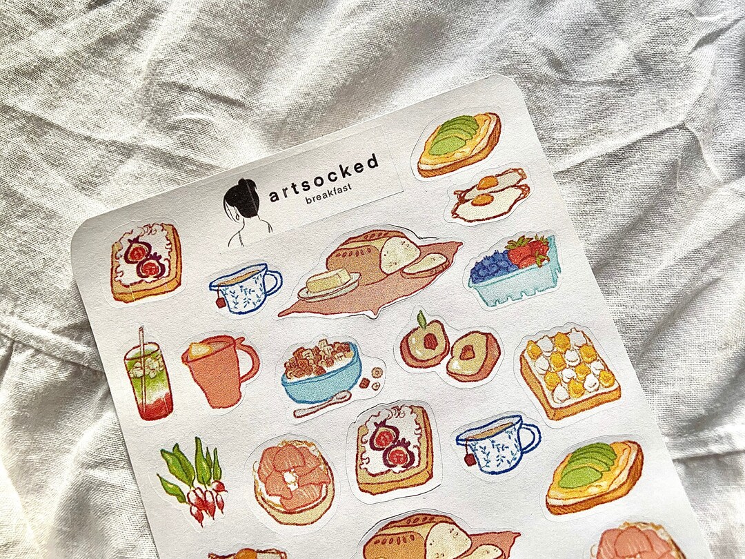 Breakfast & Brunch Sticker Sheet, Cute Food Stickers for Bullet Journal/planner/laptop ...