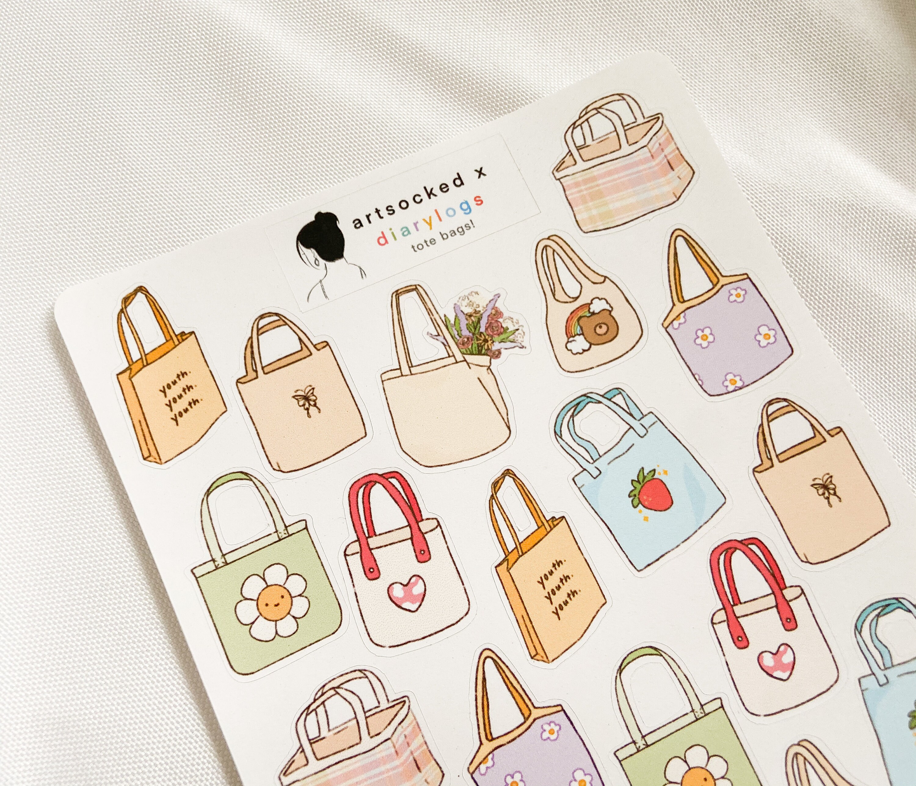 Tote Bags Sticker Sheet Cute Aesthetic Fashion Stickers - Etsy