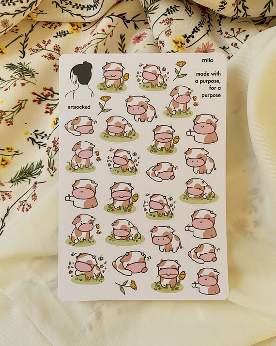 Milo the Cow Sticker Sheet Stickers Craft Supplies & Tools ...