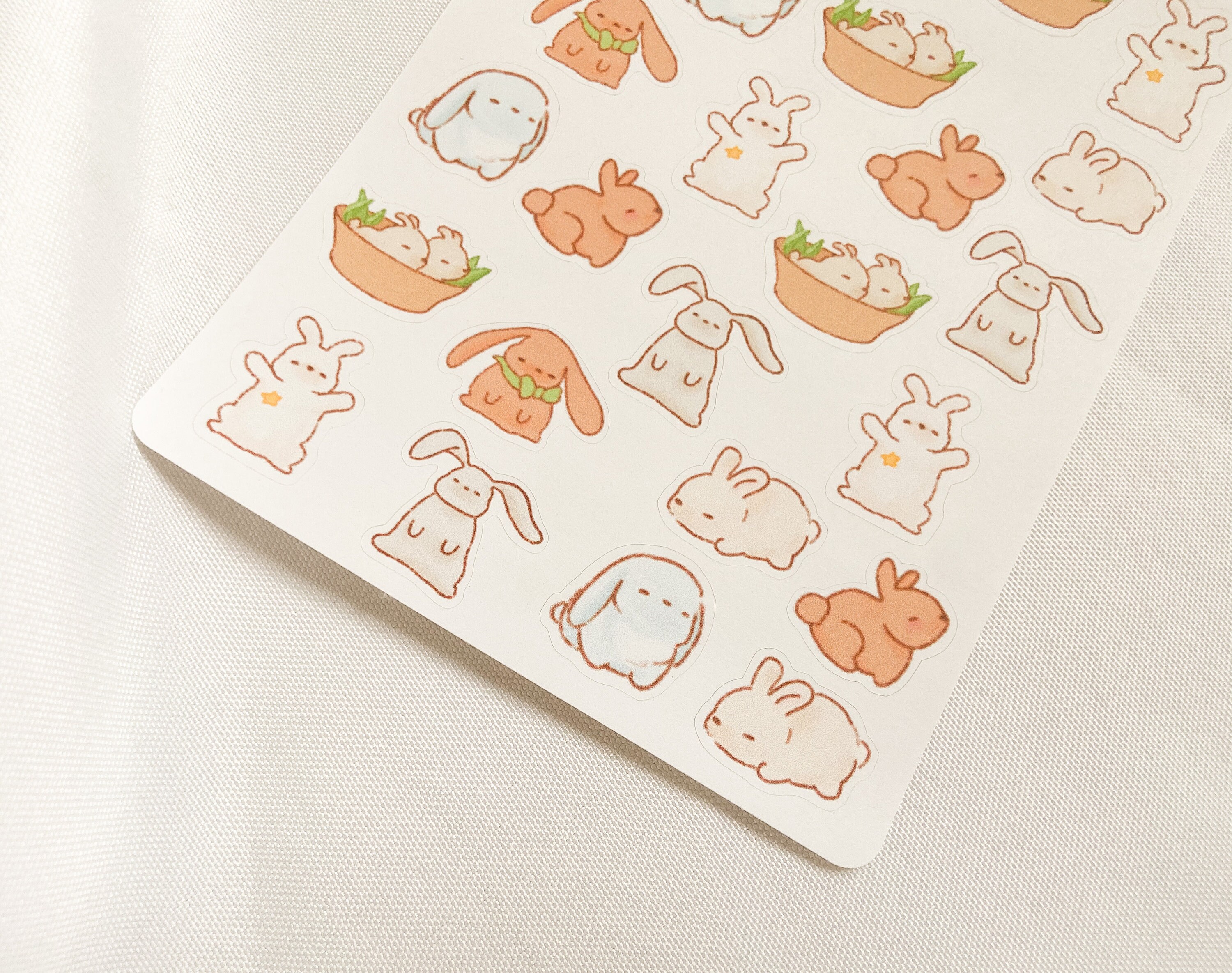Bunnies Sticker Sheet Cute Kawaii Rabbit Bunny Stickers - Etsy