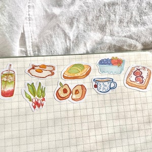 Breakfast & Brunch Sticker Sheet, Cute Food Stickers for Bullet Journal ...