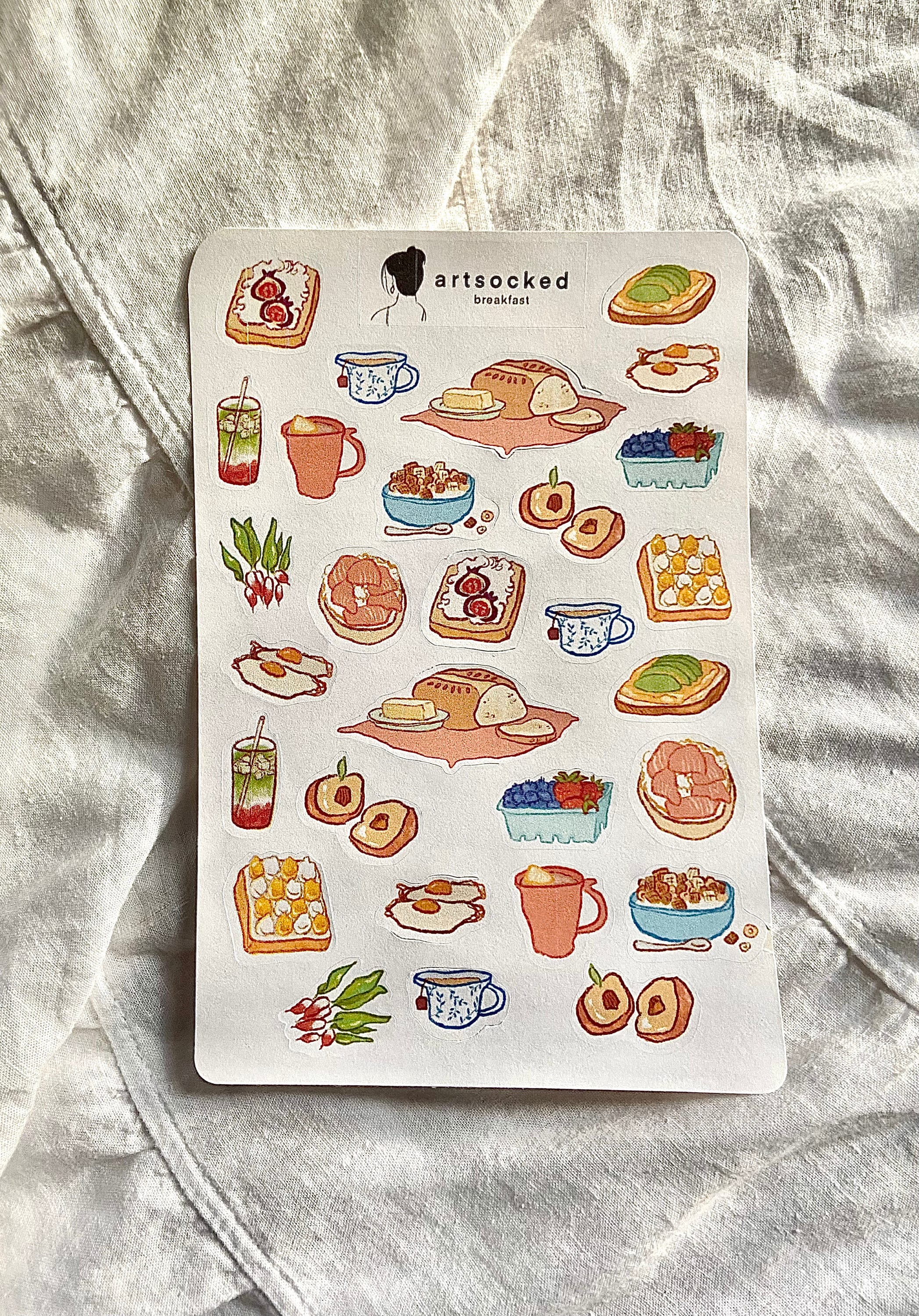 Breakfast & Brunch Sticker Sheet, Cute Food Stickers for Bullet Journal ...