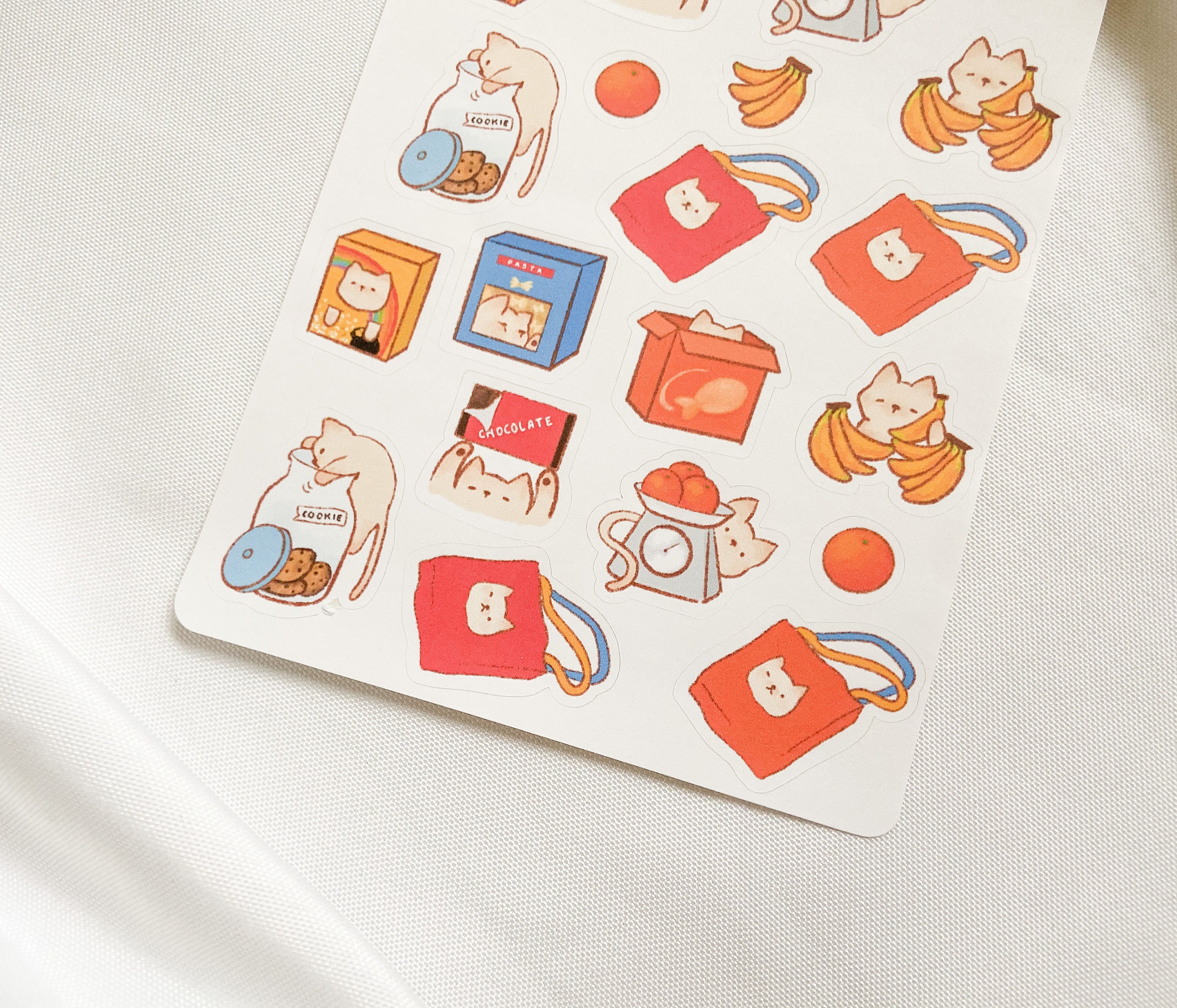 Cat Market Sticker Sheet Cute Cat Aesthetic Kawaii - Etsy