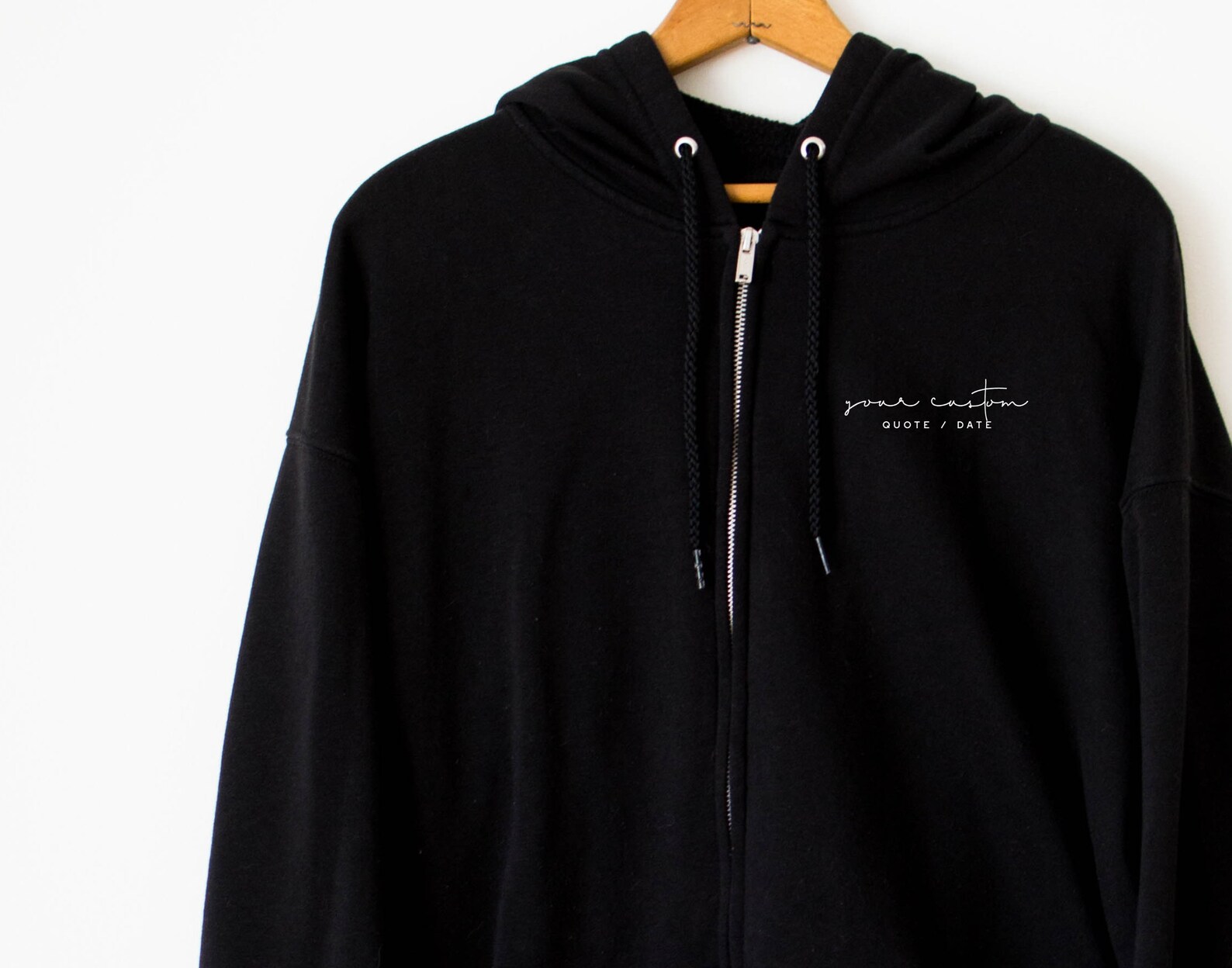 Custom ZIP UP Hoodie Two Sided // Custom Text Zip up / | Etsy