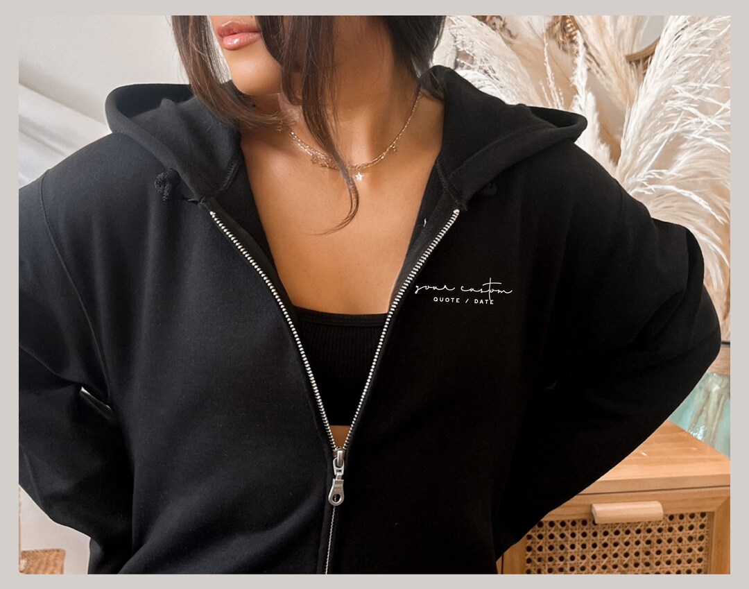 Custom ›› ZIP UP ‹‹ Hoodie // Custom Text Zip up / Personalized Hoodie ...