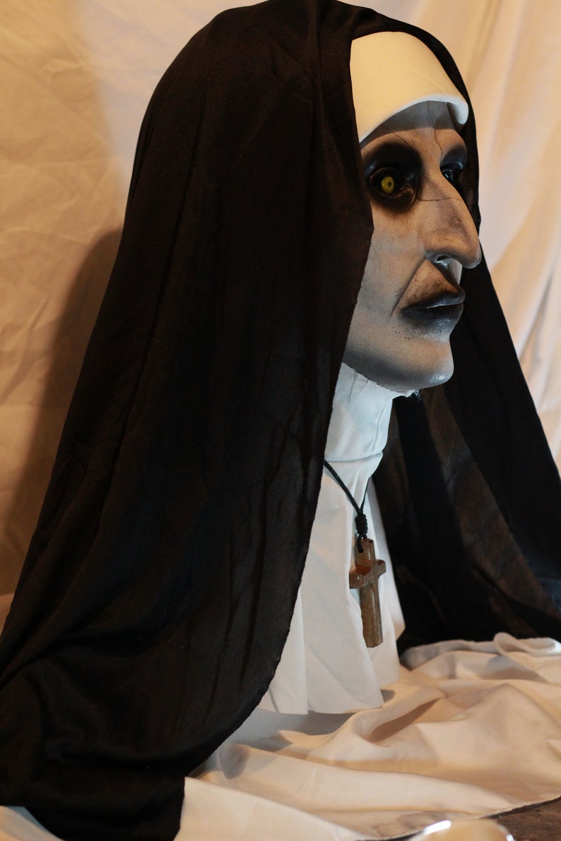 Valak the Nun Latex Mask Bust Display - Etsy