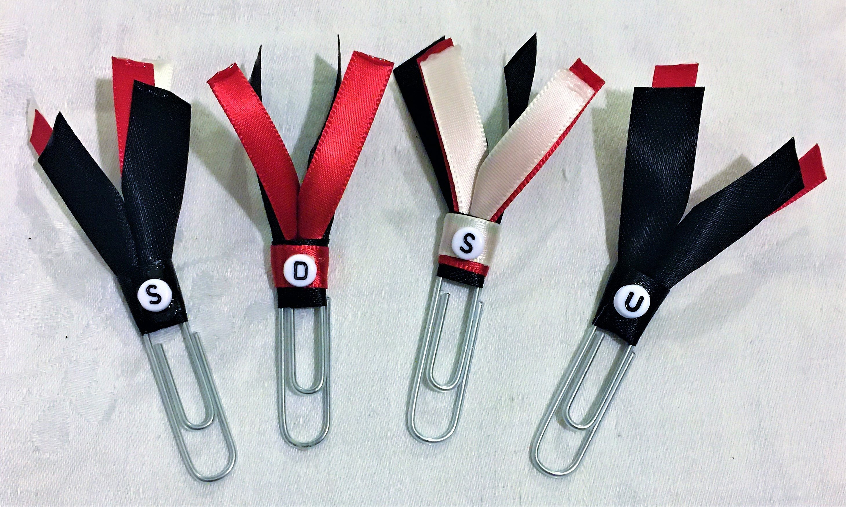 BYO Planner Clip Set 2-6 Pc Black Red and White personalized University ...