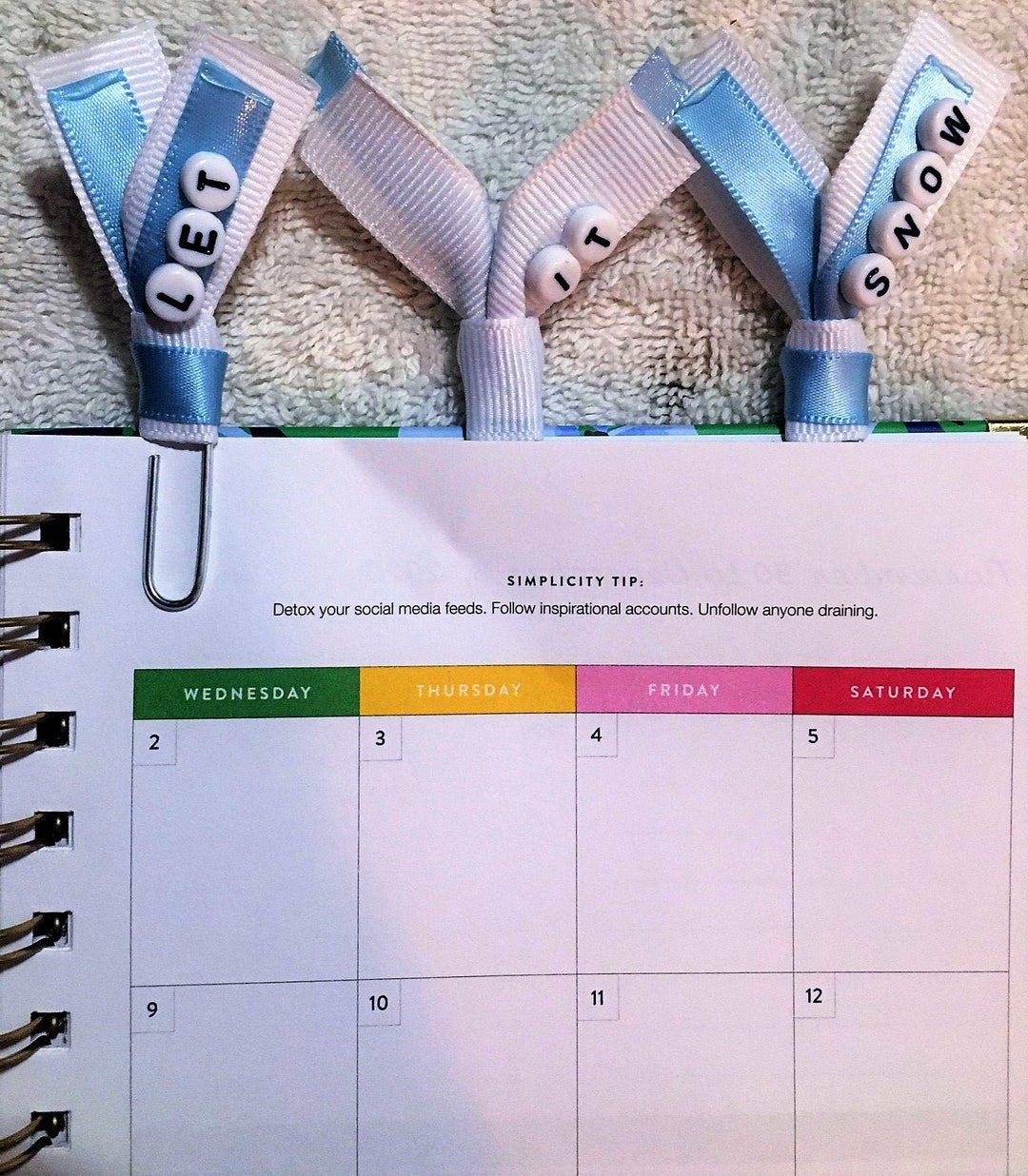 Christmas Blue and White Let It Snow Planner Clip Set - Etsy