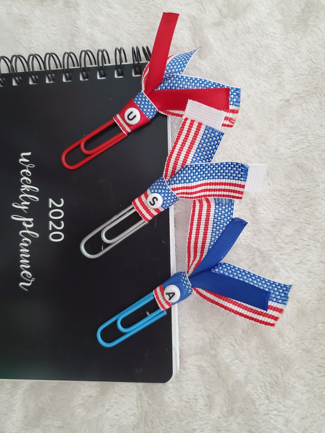 Fourth of July USA Red White and Blue Planner Clip Set Bookmark ...