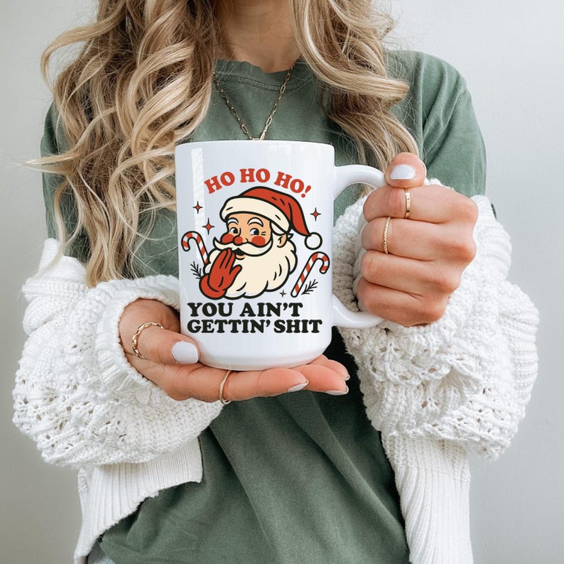 Funny Santa Ceramic Coffee Mug: Sarcastic Christmas Gag Gift - Etsy