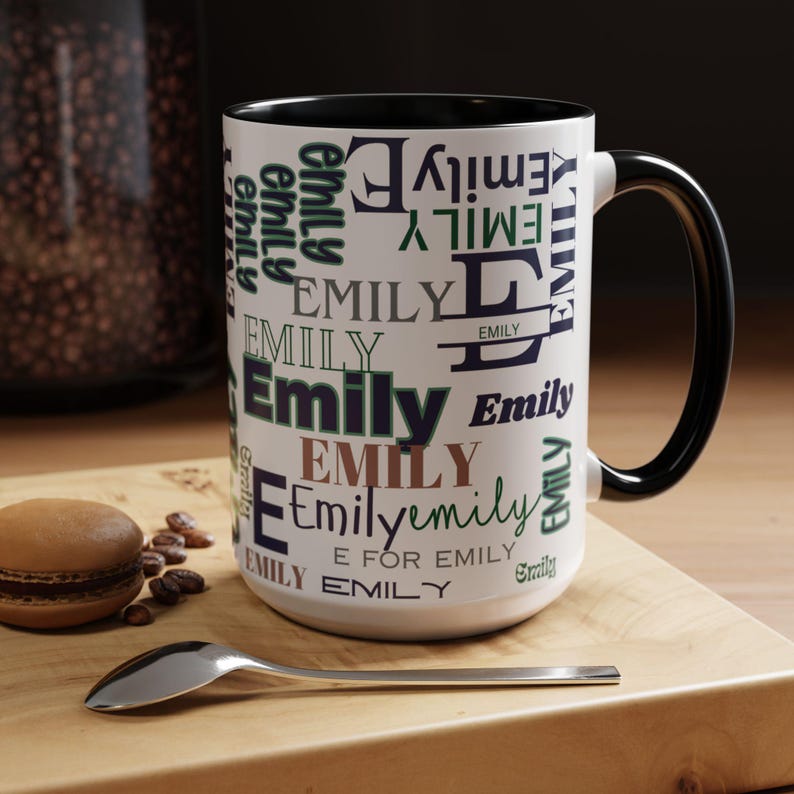 Personalized Repeating Name Coffee Mug: Custom Monogram Ceramic Cup - Etsy