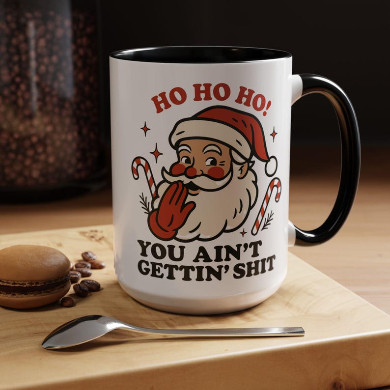 Funny Santa Ceramic Coffee Mug: Sarcastic Christmas Gag Gift - Etsy