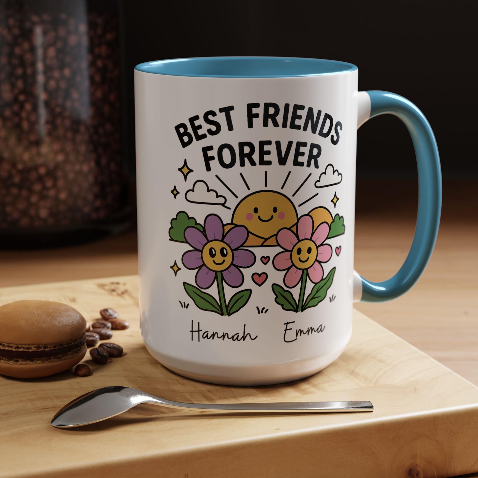 Personalized Best Friends Forever Coffee Mug, Custom BFF Gift, Names ...