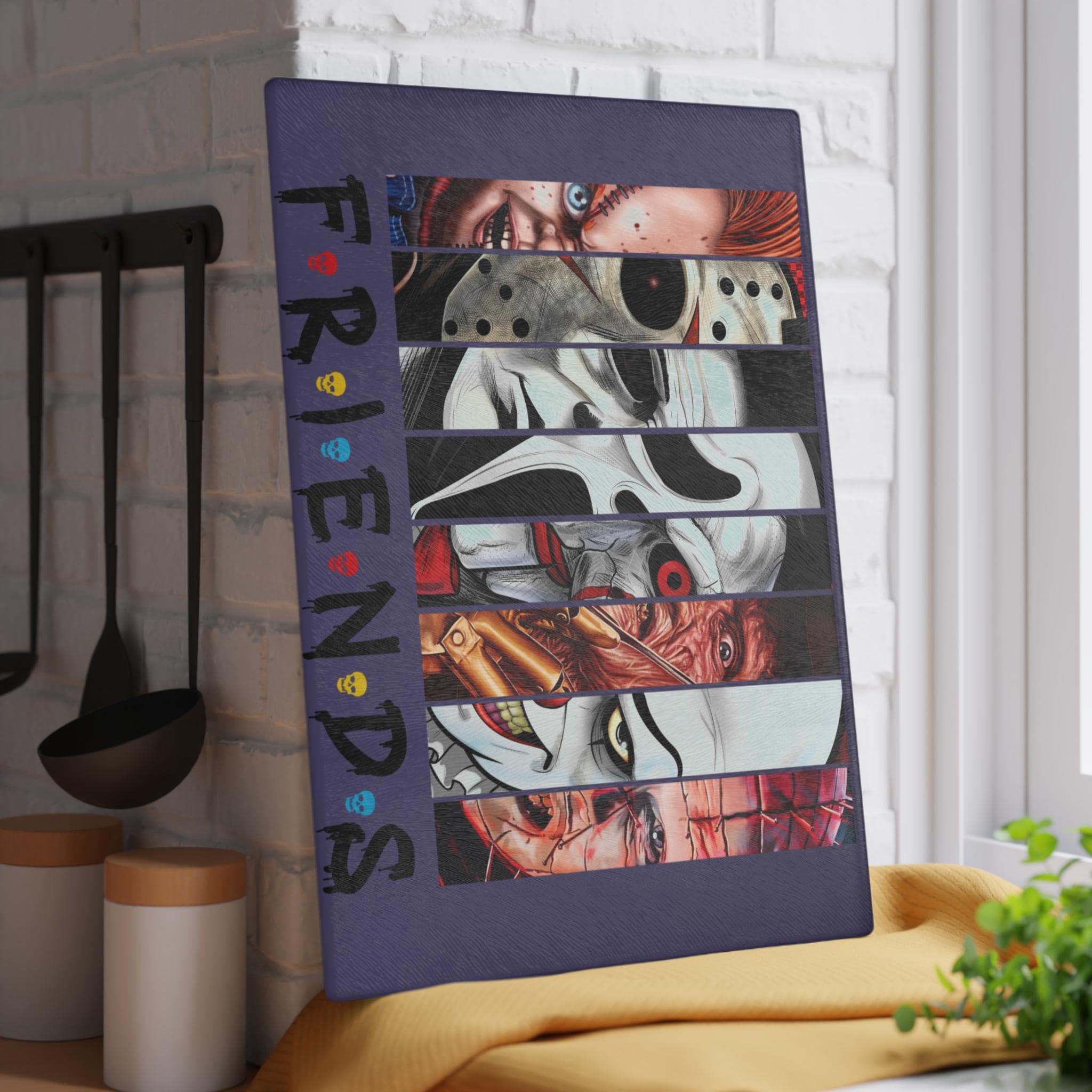 Horror Movie Characters Glass Cutting Board: Halloween Kitchen Decor - Etsy