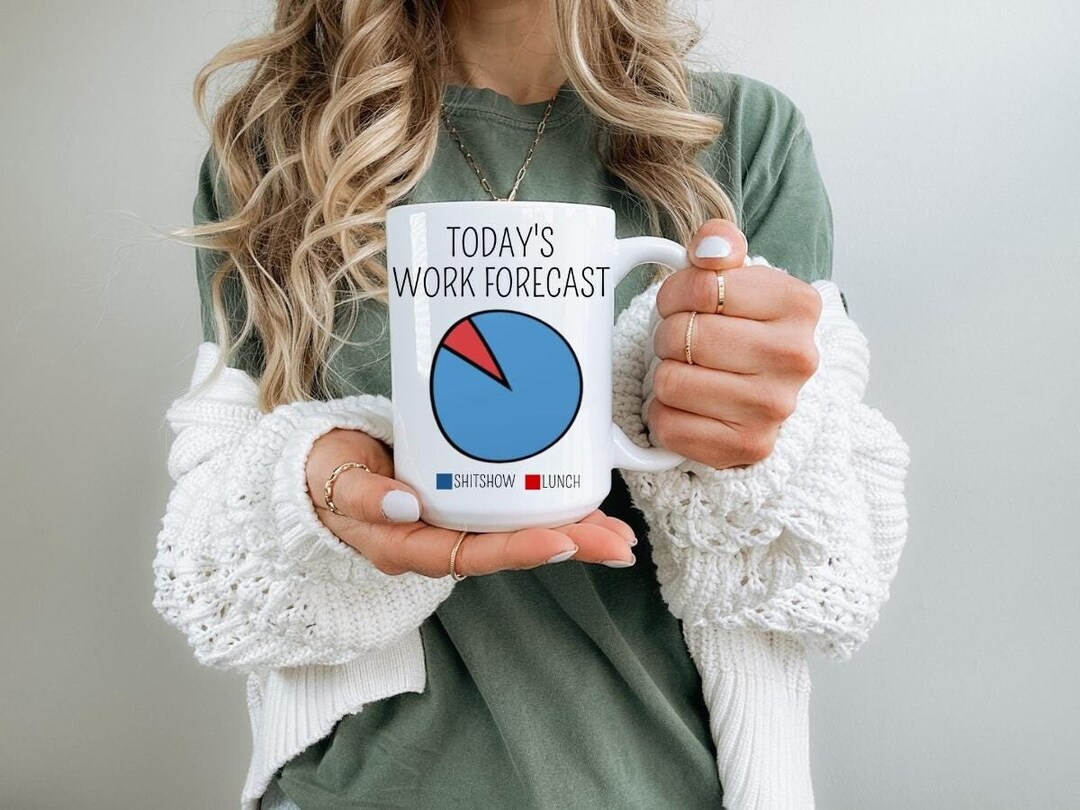 Funny Today's Work Forecast Shitshow Lunch Mug Coffee Cup, Office Humor ...