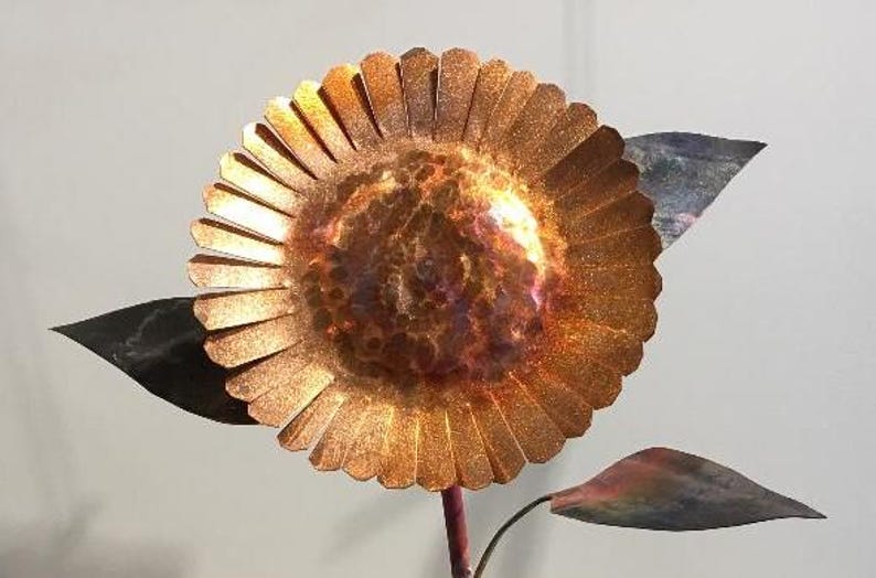 Sunflower, Recycled Copper Sunflower - Etsy