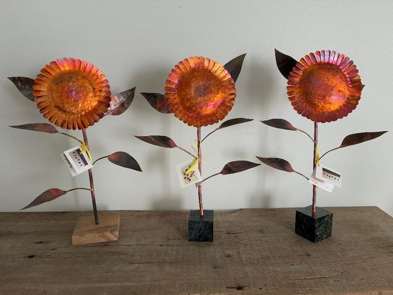 Sunflower, Recycled Copper Sunflower - Etsy