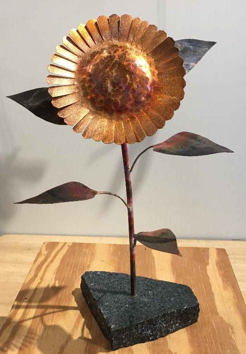 Sunflower, Recycled Copper Sunflower - Etsy