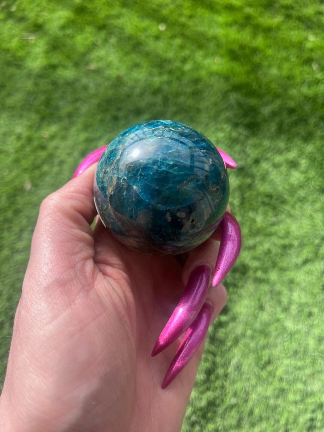 Blue Apatite Sphere/ Blue Apatite/ Sphere/ Crystal Sphere/ Gift Idea ...