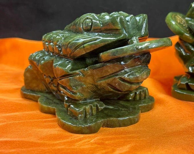 Green Jade Money Frog (small)/ Money Frog/ Good Luck Frog/ Green Jade ...