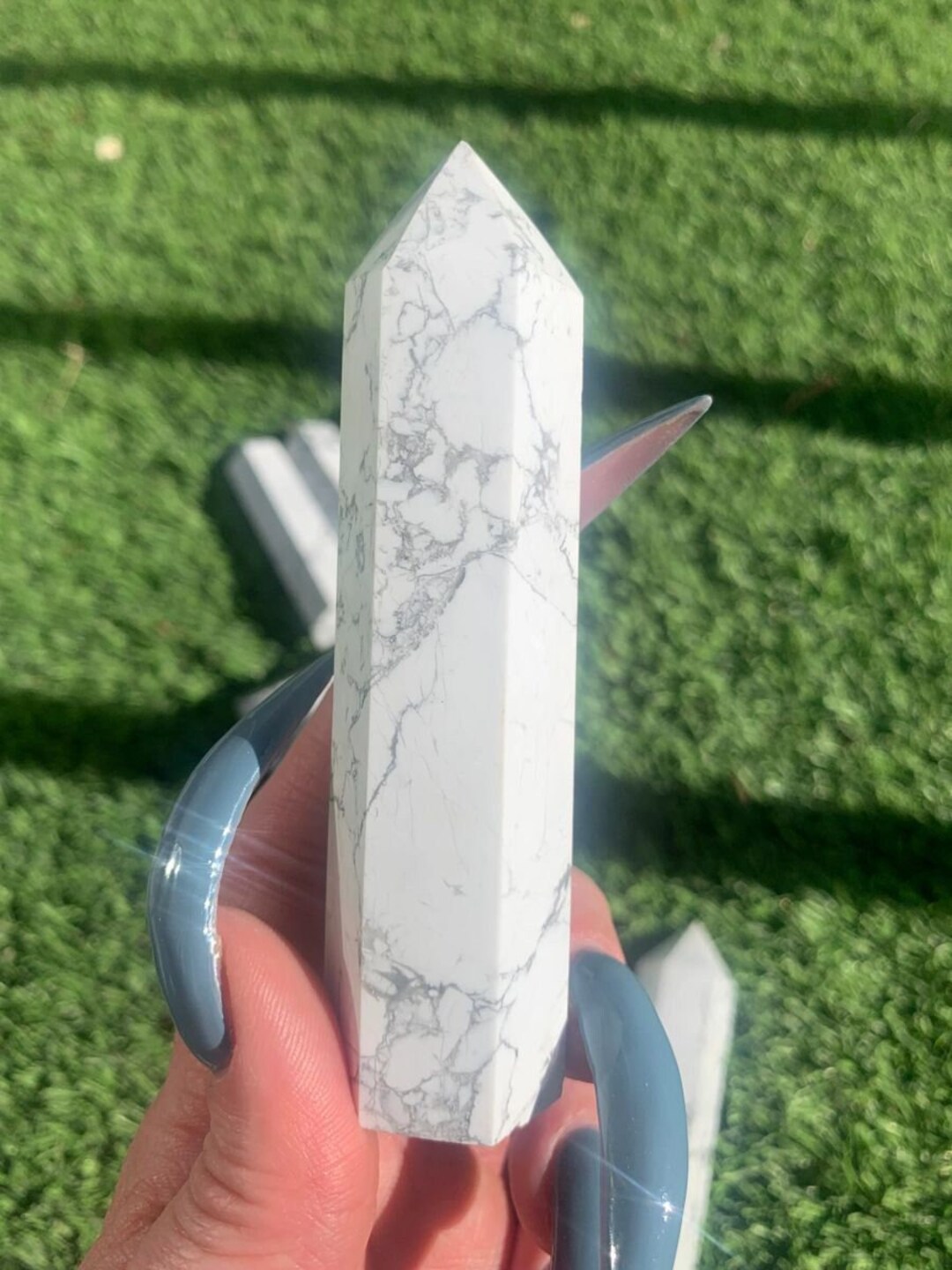 Small Howlite Tower/ Howlite Tower/ Tower/ Generator/ 4 Tower/ Howlite ...