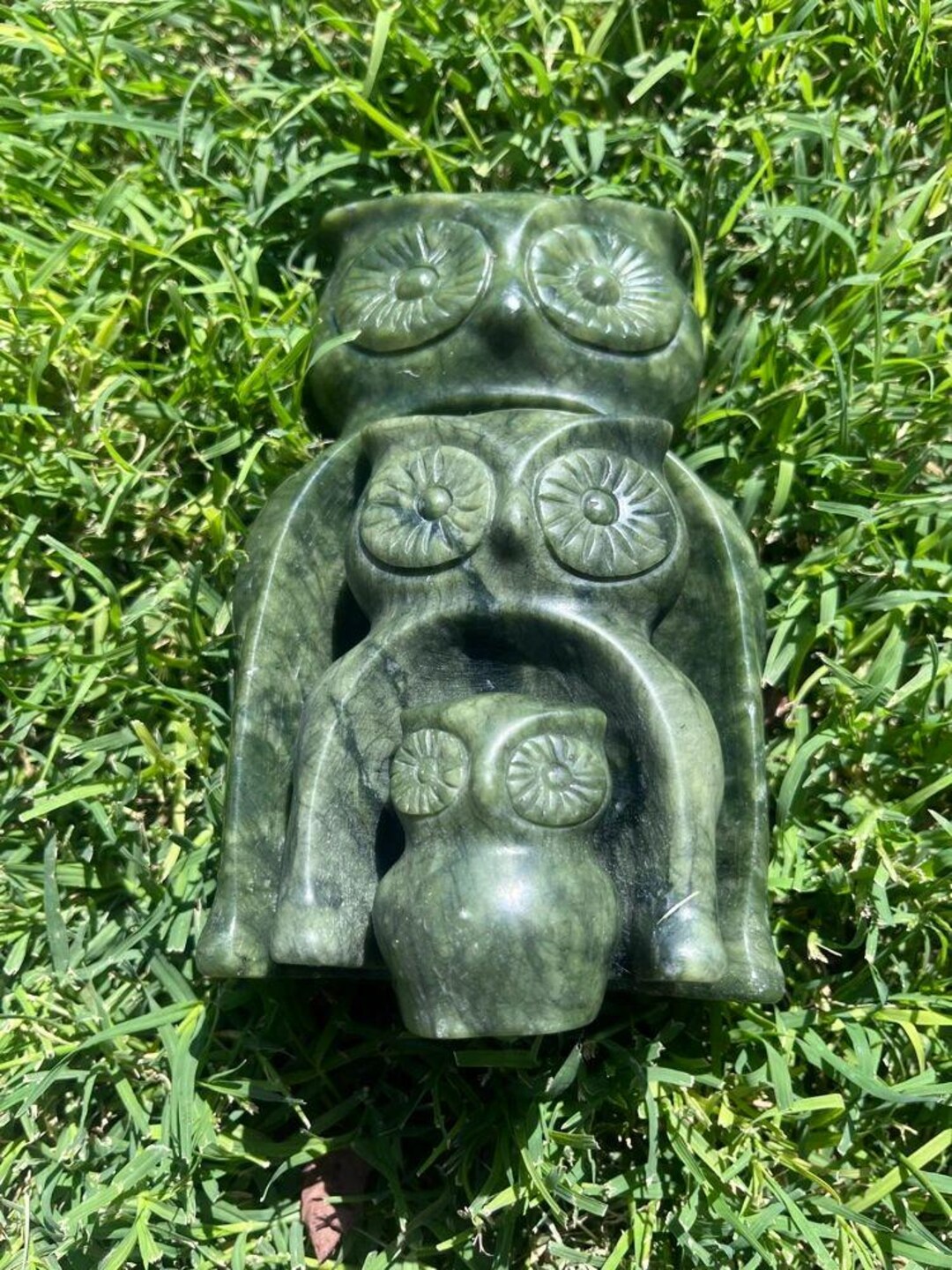 Jade Nesting Owl Family/ Jade Owls/ Owl Family/ Jade/ Green Owl/ Jade ...