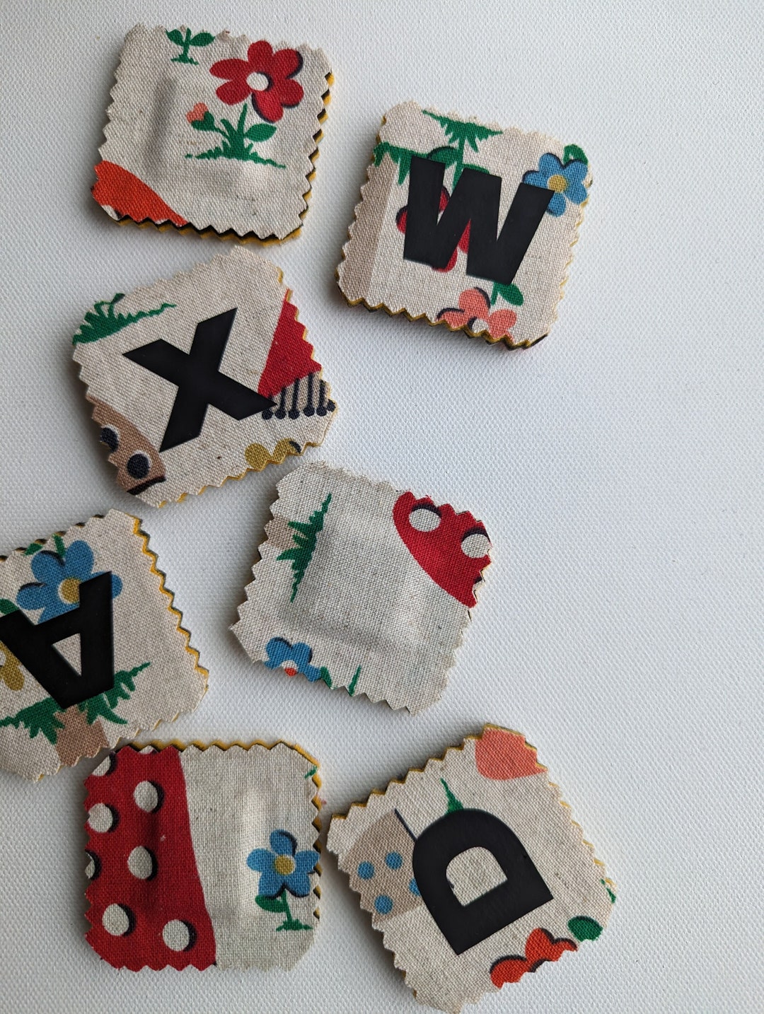 Toadstool Alphabet Magnet Set - Fabric Alphabet Set - Etsy