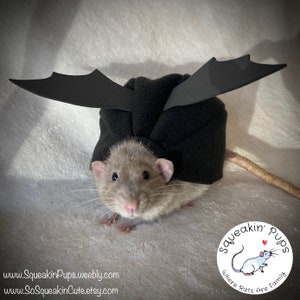 Vampire Bat Costume for Pet Rats With Wings and Optional Hat, Halloween ...