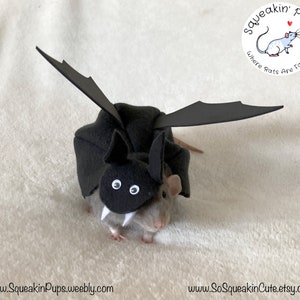 Vampire Bat Costume for Pet Rats With Wings and Optional Hat, Halloween ...