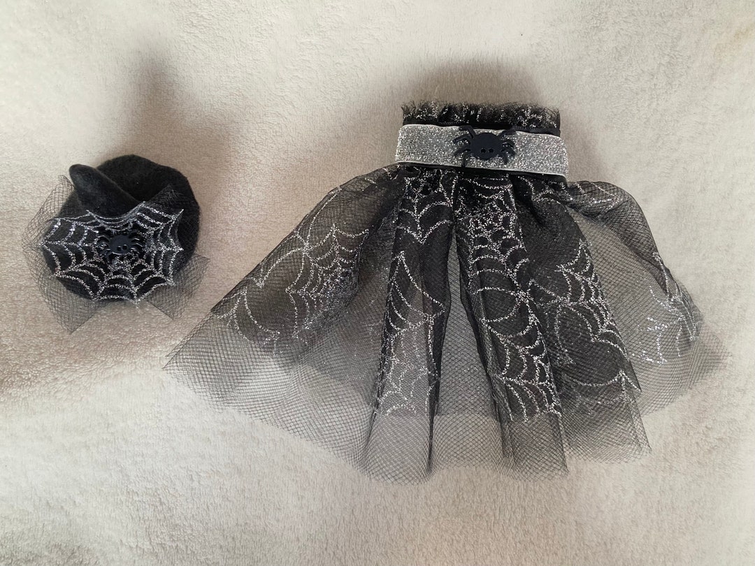 Spider Witch Elegant Tutu and Hat Costume Set for Pet Rats, Black and ...