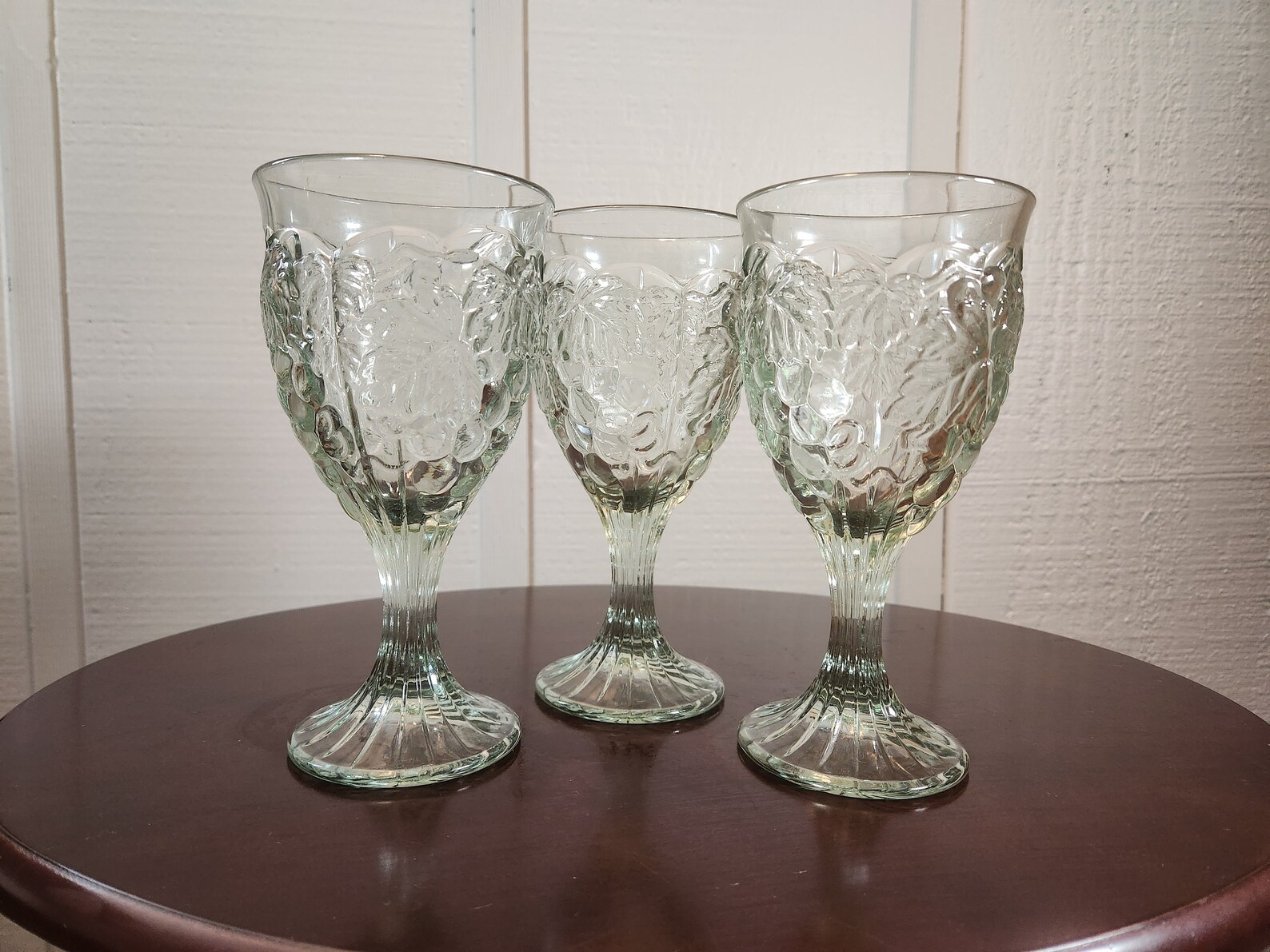 Noritake Water Goblets With Embossed Grapes and Leaves, Wine Glasses ...