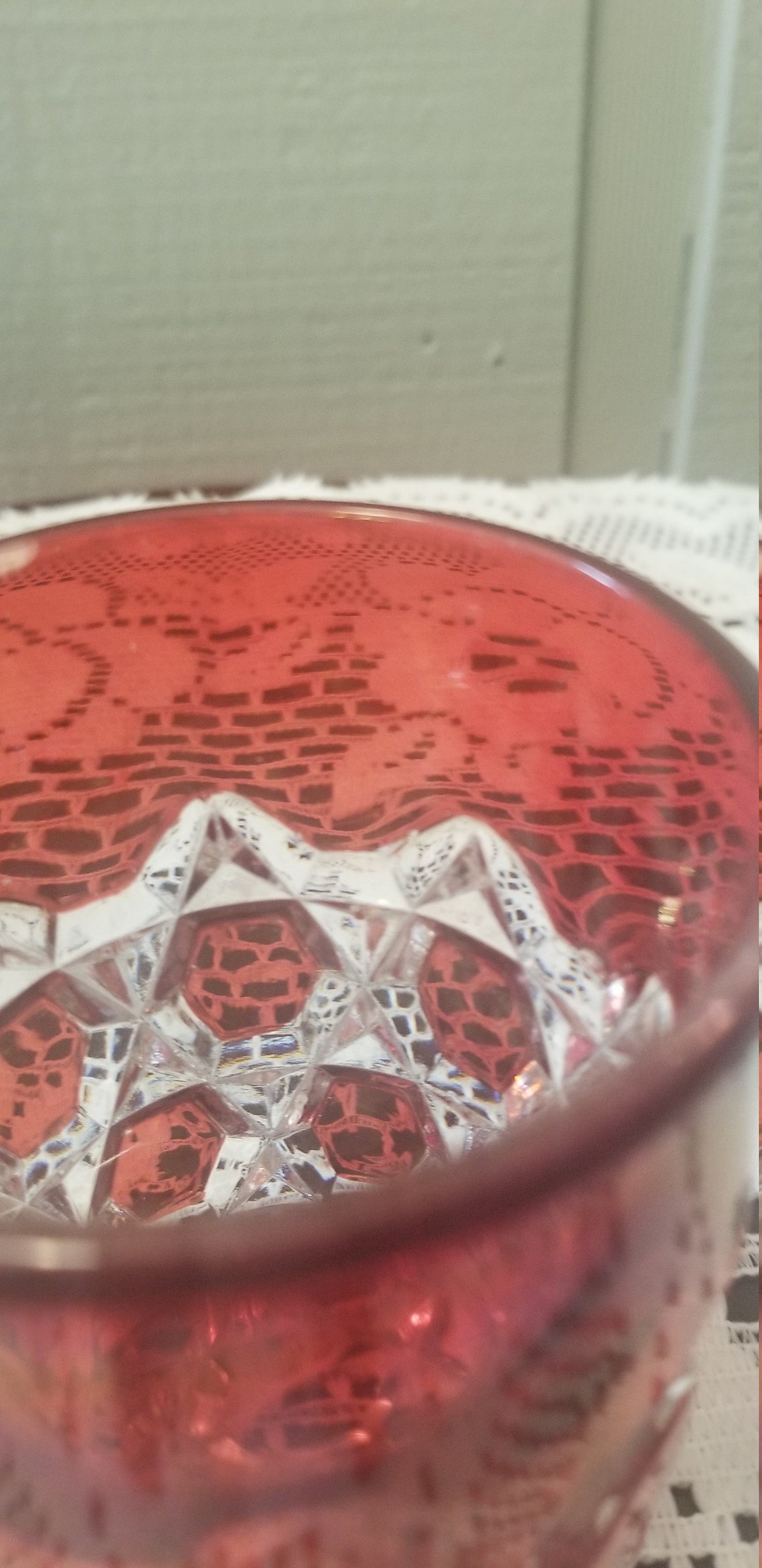 Mid-century Ruby Red Bohemian Crystal Val Saint Lambert Style - Etsy