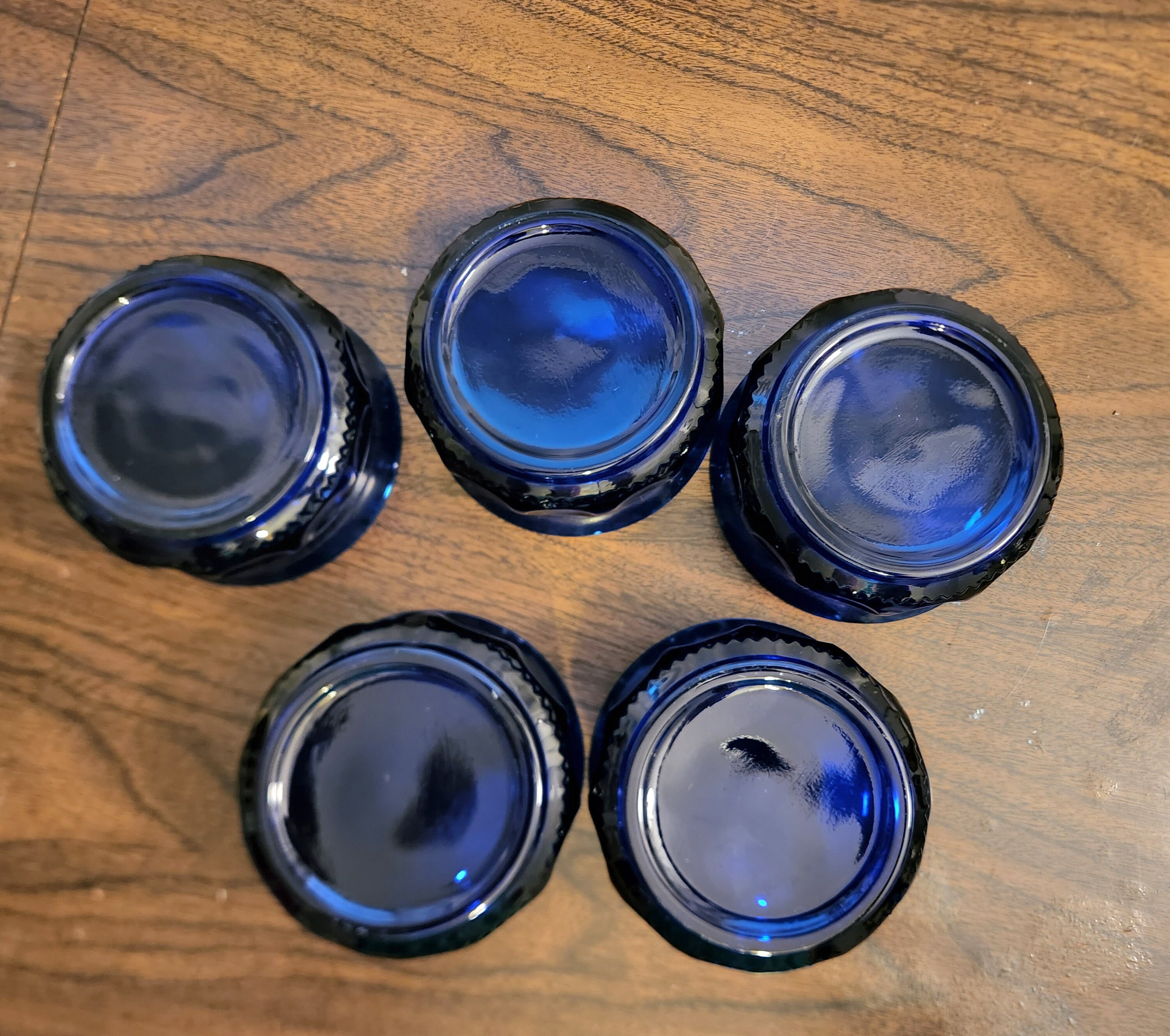Blue Thumbprint Bowls Indiana Glass Set of 5 King's - Etsy