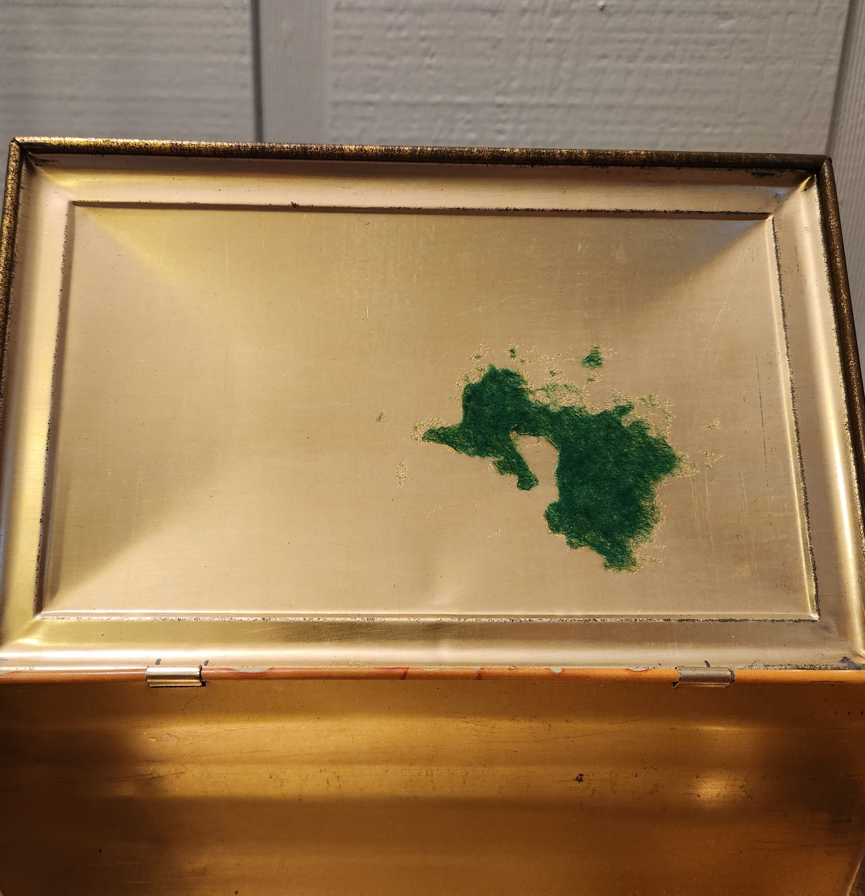 Vintage Tin Storage Box With Green Orange and Red Asian - Etsy