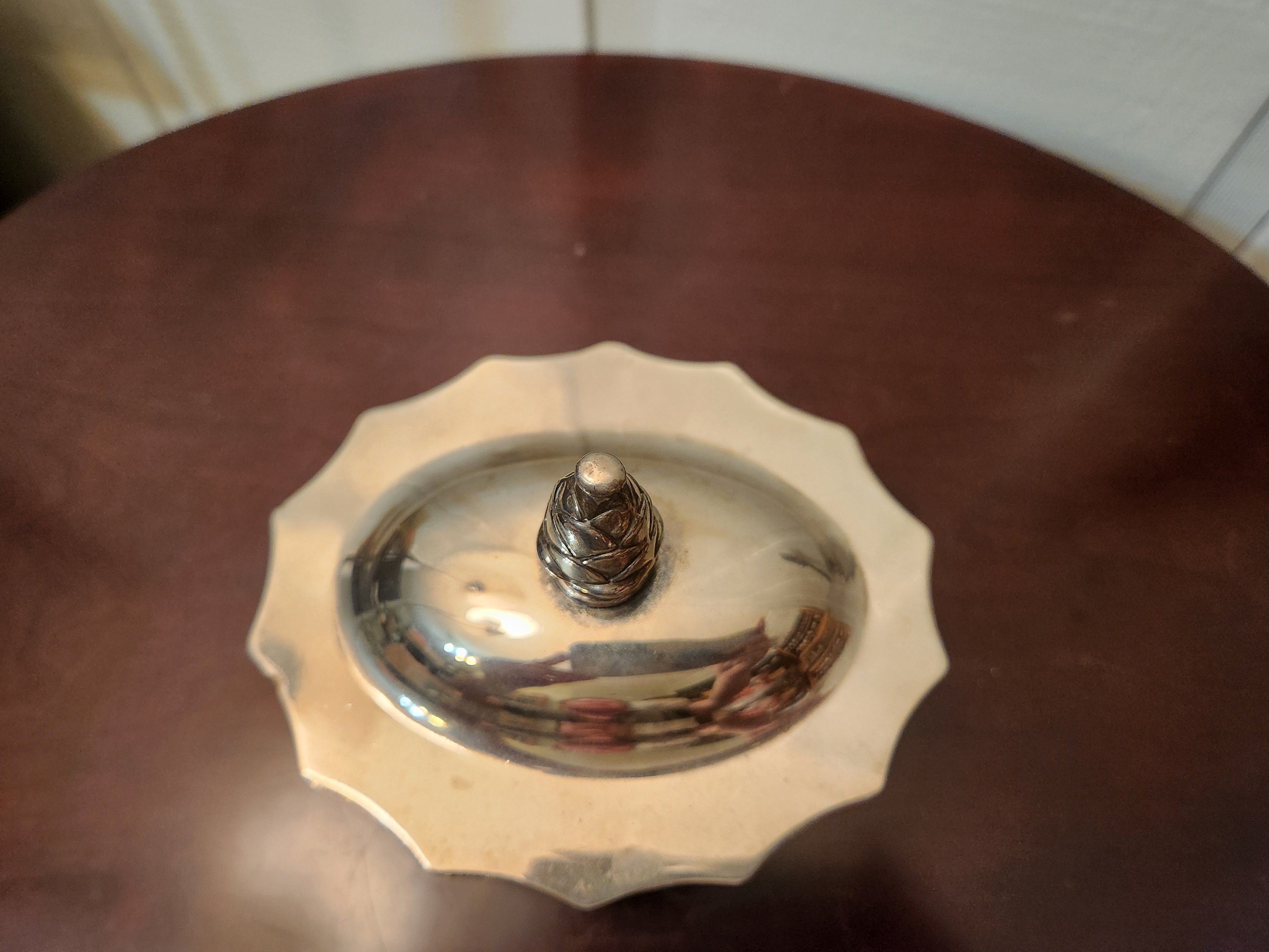 Godinger Silverplate Trinket Box With Lid, Etched Detail, Red Velvet ...