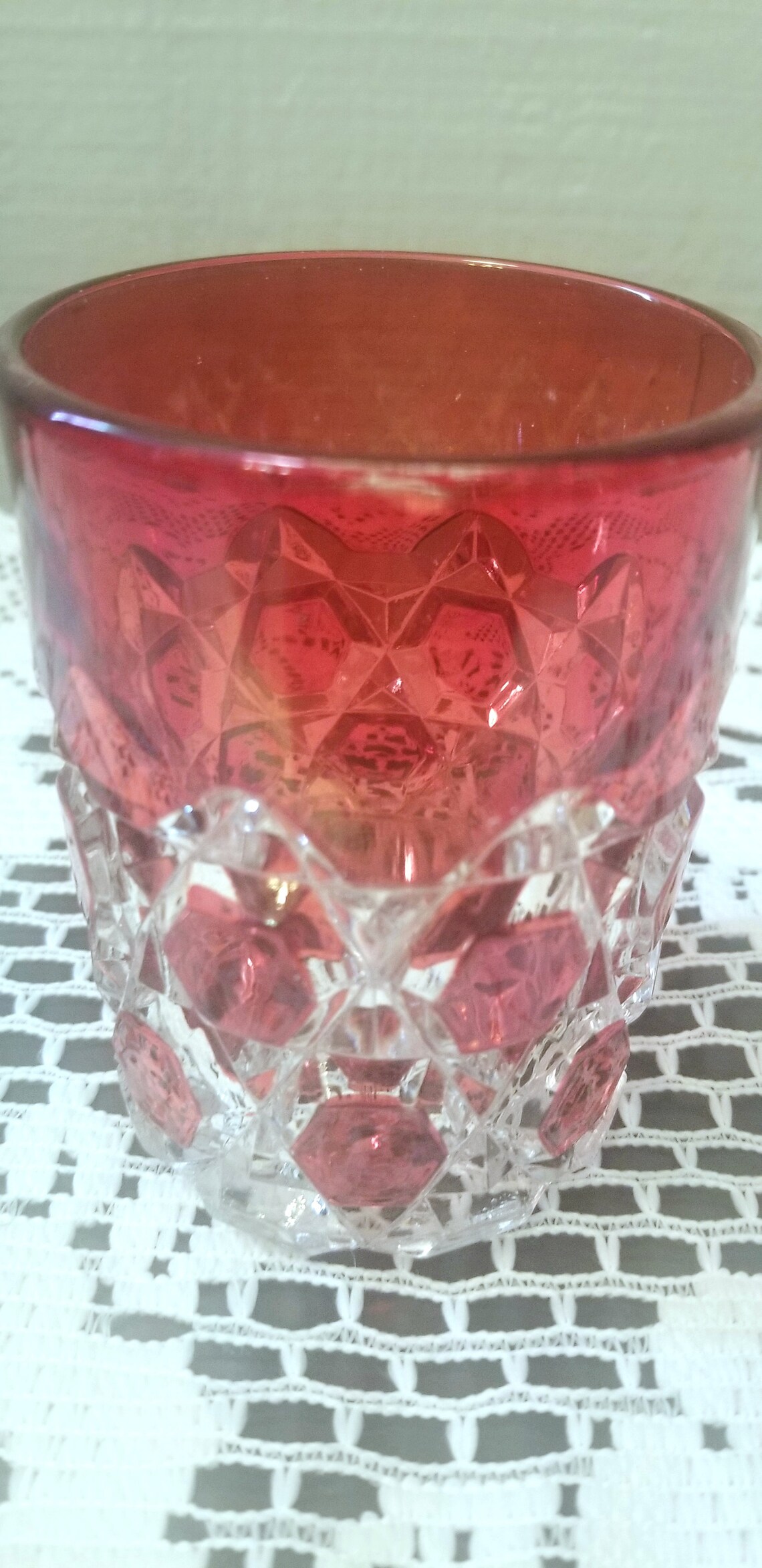 Mid-century Ruby Red Bohemian Crystal Val Saint Lambert Style - Etsy