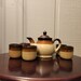 Vintage Brown & Beige Ceramic Tea Set With a Teapot and 5 Small Cups ...
