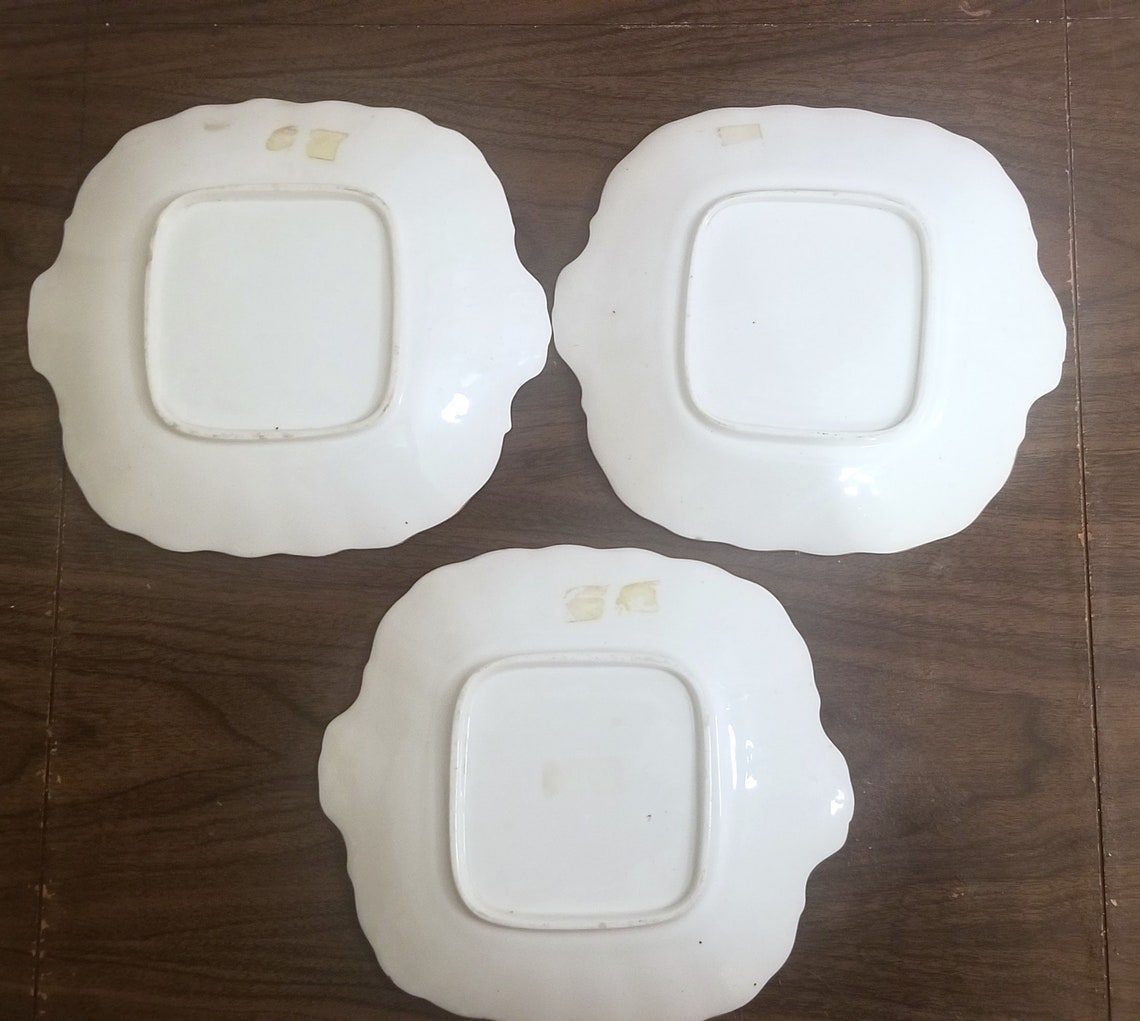 Vintage Set of 3 Japanese Inspired Square Sushi Serving Plates With ...