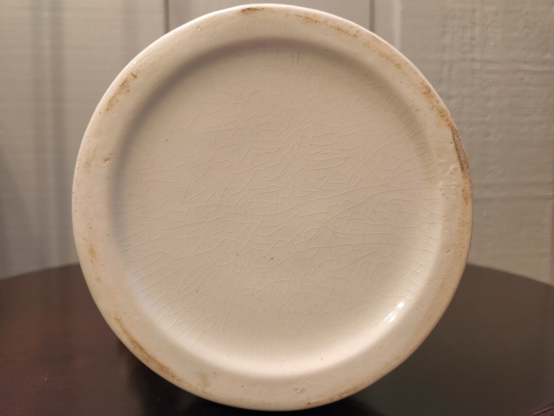 Antique Water Pitcher With Purple Roses Trimmed in White and - Etsy