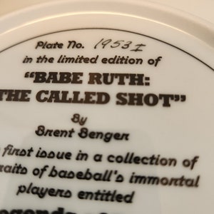 Babe Ruth: the Called Shot Collectible Plate Limited Edition - Etsy